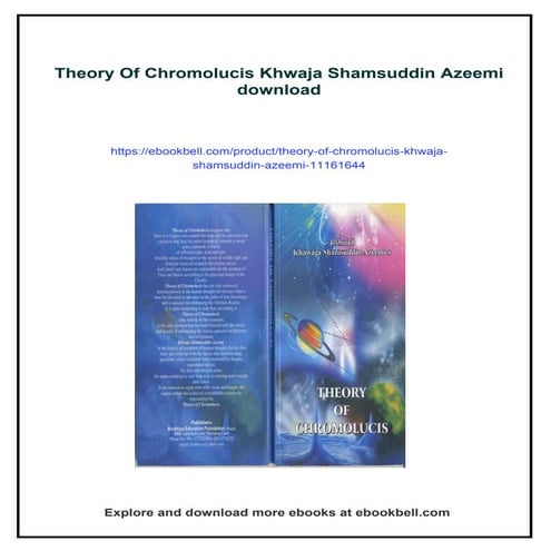 Theory Of Chromolucis Khwaja Shamsuddin Azeemi | PDF