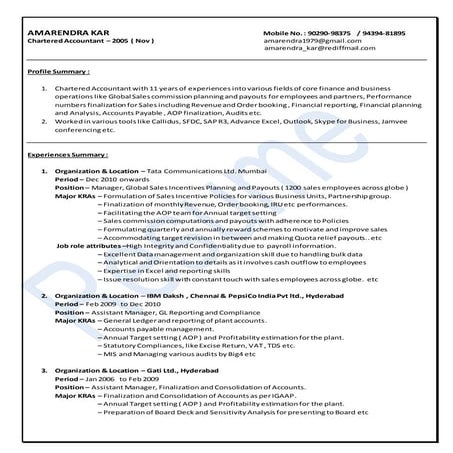 Resume-CA Amarendra Kar-Global Sales Incentives Manager | DOCX