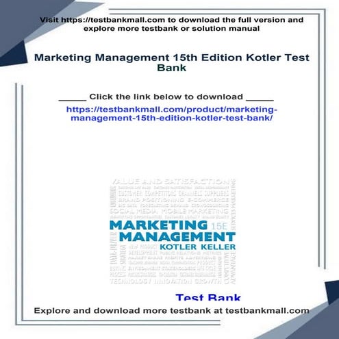 All chapter download Marketing Management 15th Edition Kotler Test Bank ...