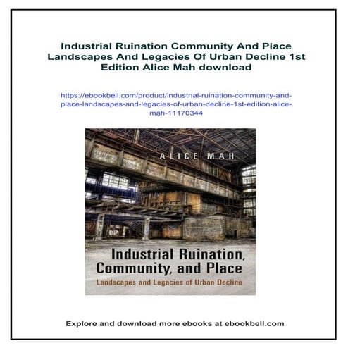 Industrial Ruination Community And Place Landscapes And Legacies Of ...