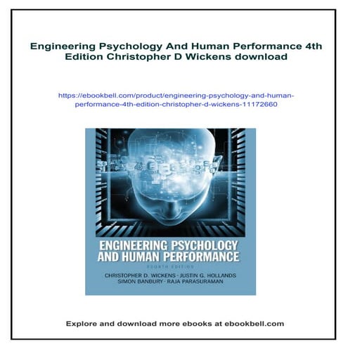 Engineering Psychology And Human Performance 4th Edition Christopher D ...