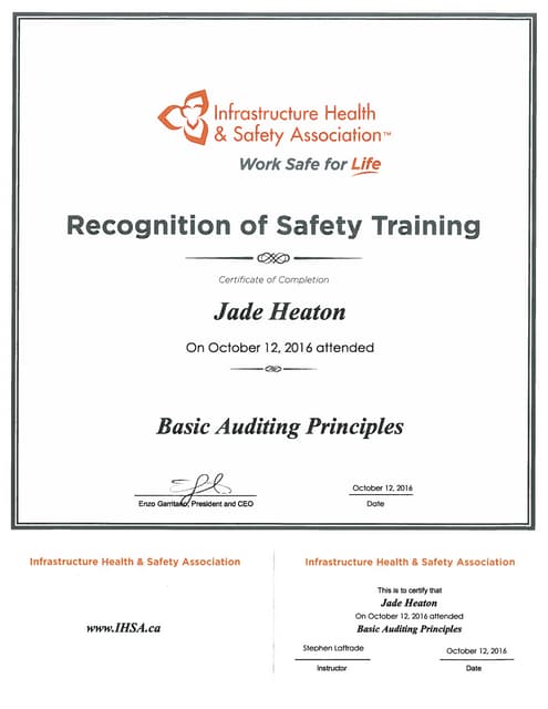 IHSA Certificate - COR Essentials | PDF