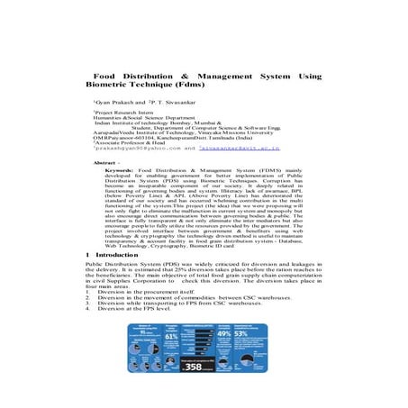 Food Distribution & Management System Using Biometric Technique (Fdms ...
