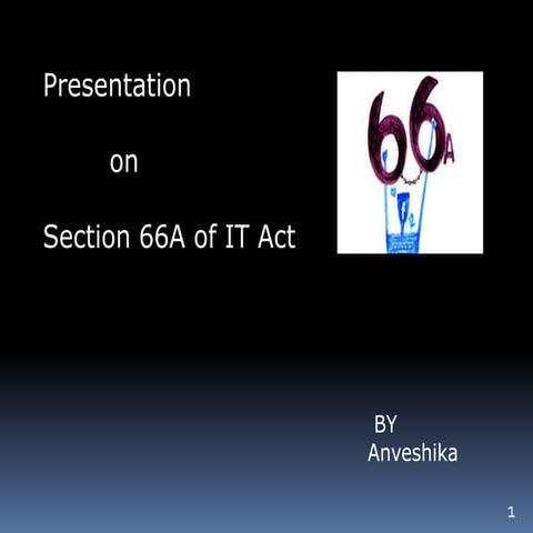 Section 66 of Information Technology Act. | PPTX