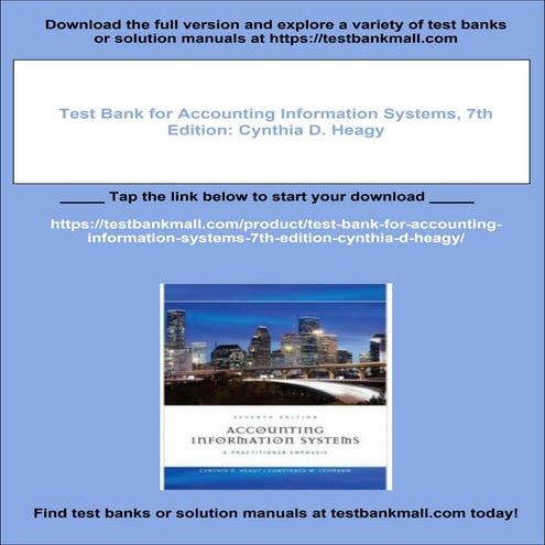 Test Bank for Accounting Information Systems, 7th Edition: Cynthia D ...
