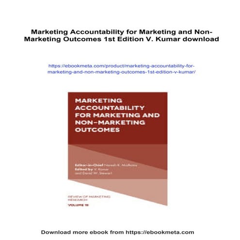 Marketing Accountability for Marketing and Non-Marketing Outcomes 1st ...