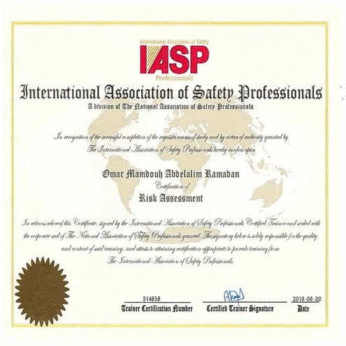 Risk Assessment Course - Certificate | PDF