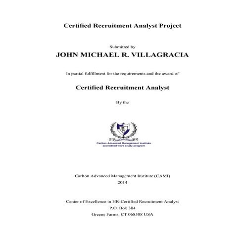 Accomplished CRA Thesis by John Michael Villagracia | PDF | Resume Writing and Advice | Job Search