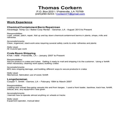 Wallace resume first | PDF