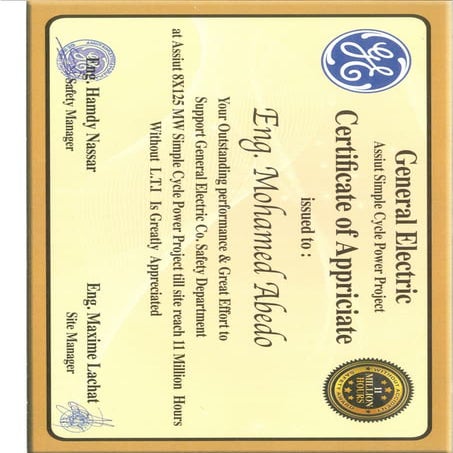 GE certificate of appriciate | PDF