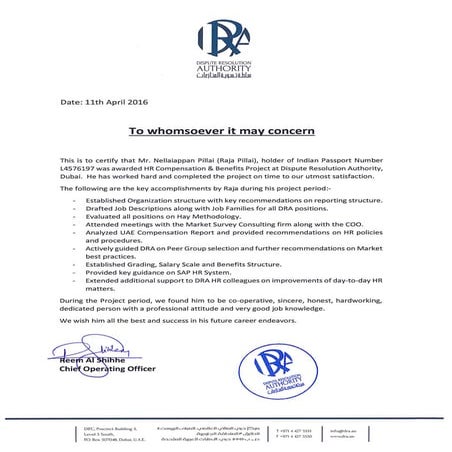 Certificate from DRA | PDF