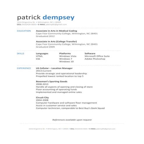 Patrick Resume (1) | PDF