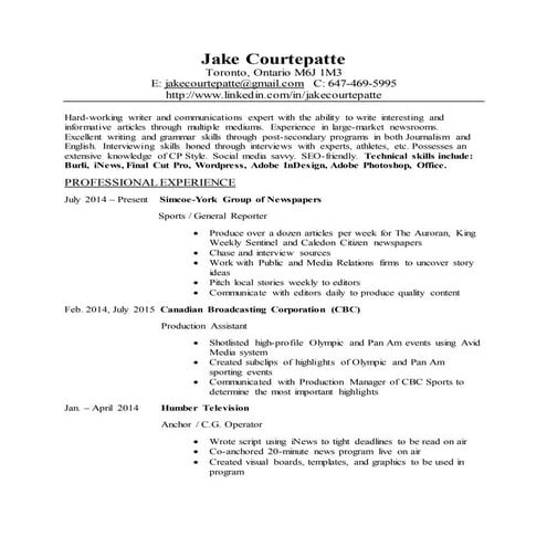Jake Courtepatte - Resume | DOCX