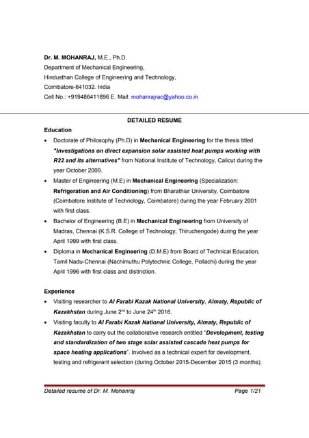 P.T.SARAVANAKUMAR RESUME | PDF