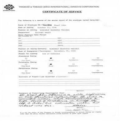 CXC Certifacate - 1995 | PDF