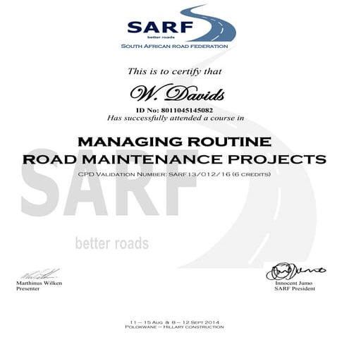 RRM CERTIFICATE WARREN | PDF