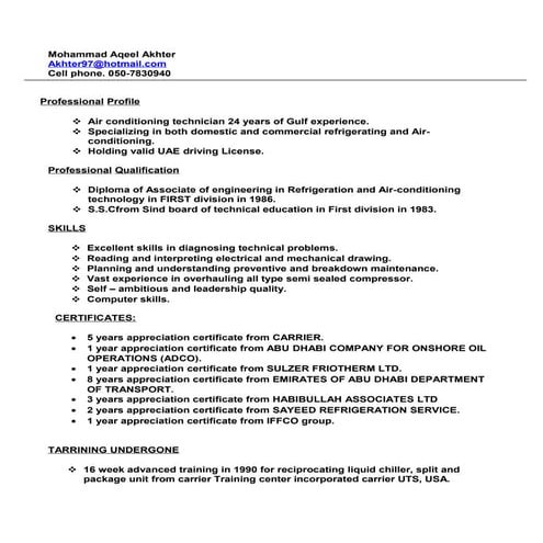 CV Aqeel | DOC