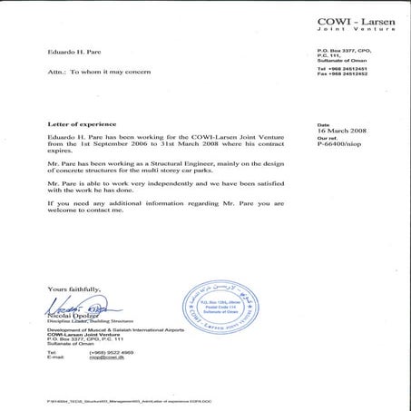 Eduardo H Pare Work Certificate Enel2 Pdf