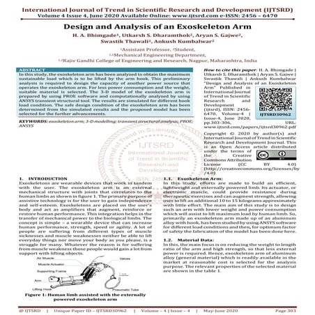 Design and Analysis of an Exoskeleton Arm | PDF