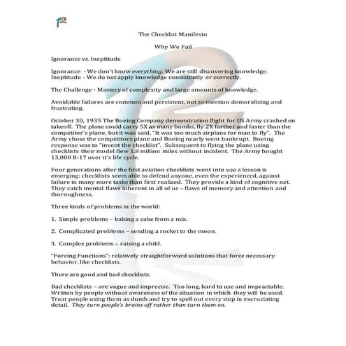 The Checklist Manifesto w watermark | DOCX