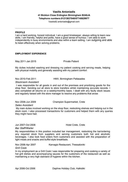 Cynthia Santa Gunawan resume | DOCX | Hotels and Motels | Travel Type