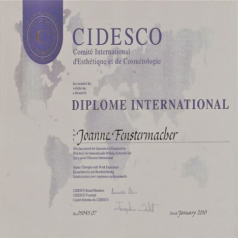 CIDESCO Diploma | PDF