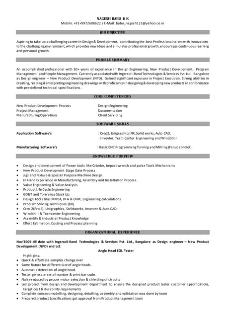 Resume Douglas Breitenfeld | DOC | Manufacturing Industry | Industries