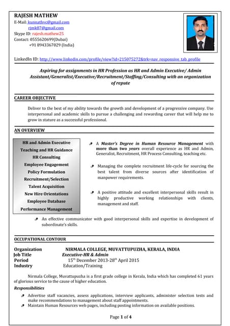 Amjad - CV for HR | PDF