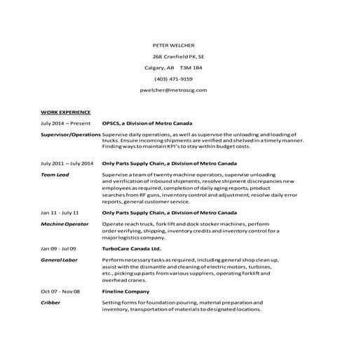 Resume 2016 | DOCX | Logistics | Business