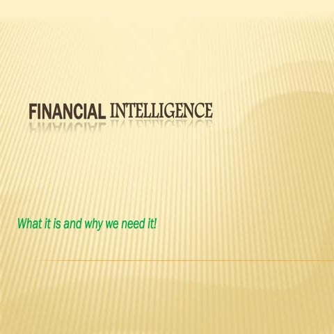 Financial Intelligence Training | PDF