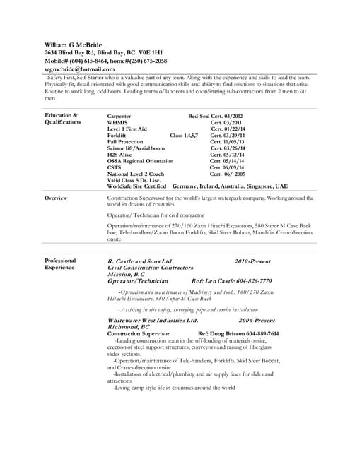 Construction Resume | PDF
