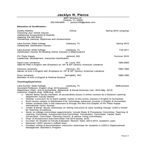 Dawn Mendoza CV 2016 | DOC