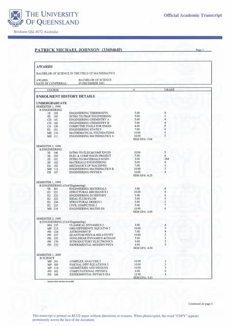 7. Academic Transcript Bachelor in Computer-Based Design – USC | PDF ...