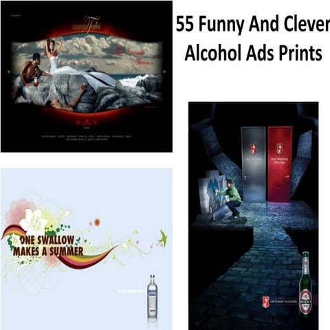55 funny and clever alcohol ads prints | PPTX