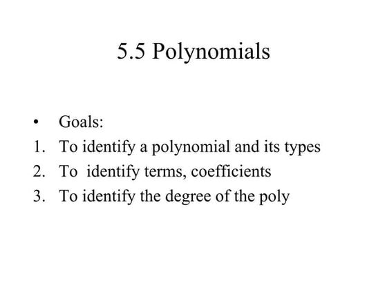 Polynomials Mathematics Grade 7 | PPTX