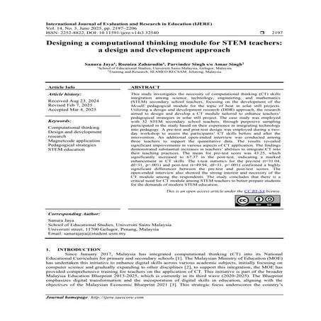 Designing a computational thinking module for STEM teachers: a design ...