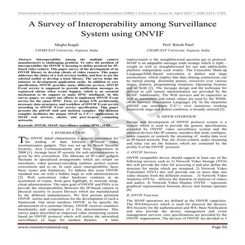 A Survey of Interoperability among Surveillance System using ONVIF | PDF