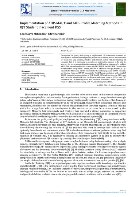 A HYBRID METHODS DSS FOR THE BEST PERFORMING LECTURERS SELECTION | PDF