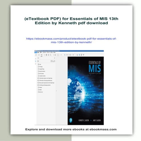 (eTextbook PDF) for Essentials of MIS 13th Edition by Kenneth | PDF