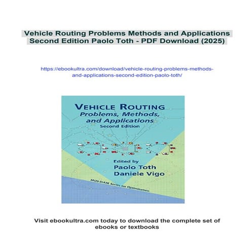 Vehicle Routing Problems Methods and Applications Second Edition Paolo Toth | PDF