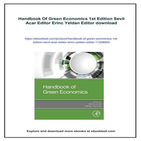 Handbook Of Green Economics 1st Edition Sevil Acar Editor Erinc Yeldan ...