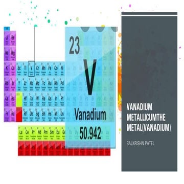 Vanadium metallicum Homoeopathic medicine | PPT