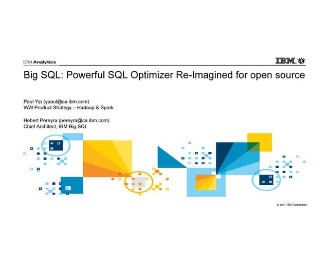 Big Sql Powerful Sql Optimization Re Imagined For Open Source Ppt