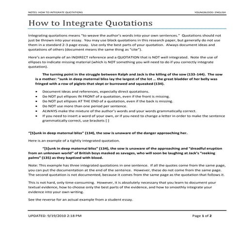 How to Integrate Quotations | PDF