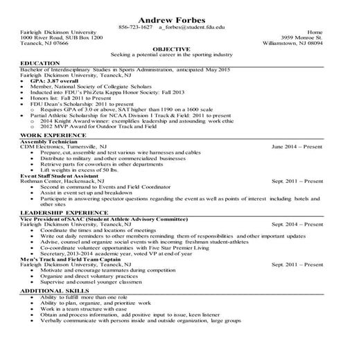 Andrew Forbes Resume | PDF