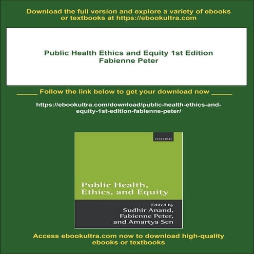 Public Health Ethics and Equity 1st Edition Fabienne Peter | PDF