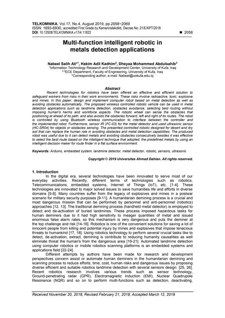 IRJET- Robo-Pi Landmine Detection Approach using Wireless Communication ...