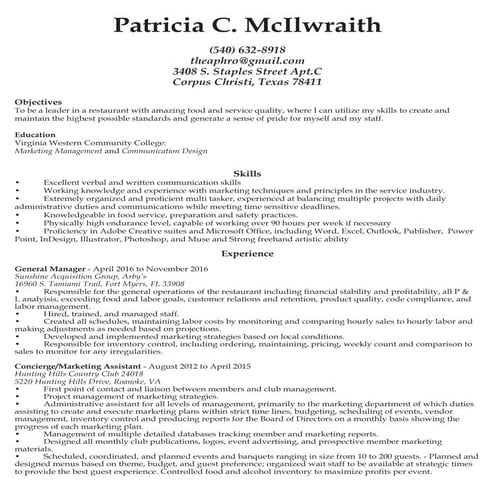 Gail's Current Resume | DOCX