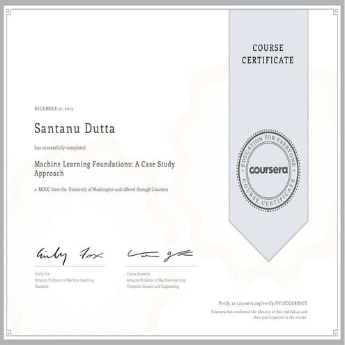 Certificate Machine Learning Foundations | PPT