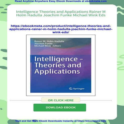 Intelligence Theories and Applications Rainer M Holm Hadulla Joachim ...